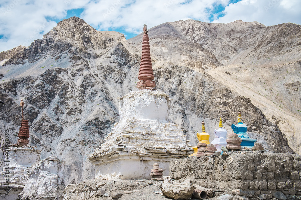 Buddhist monastery, Buddhist gompa, Panoramas of the Himalayas, North ...