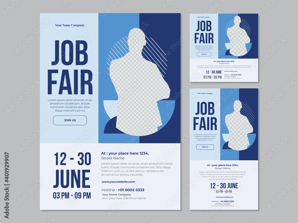 Job Fair Flyer template Stock Vector | Adobe Stock