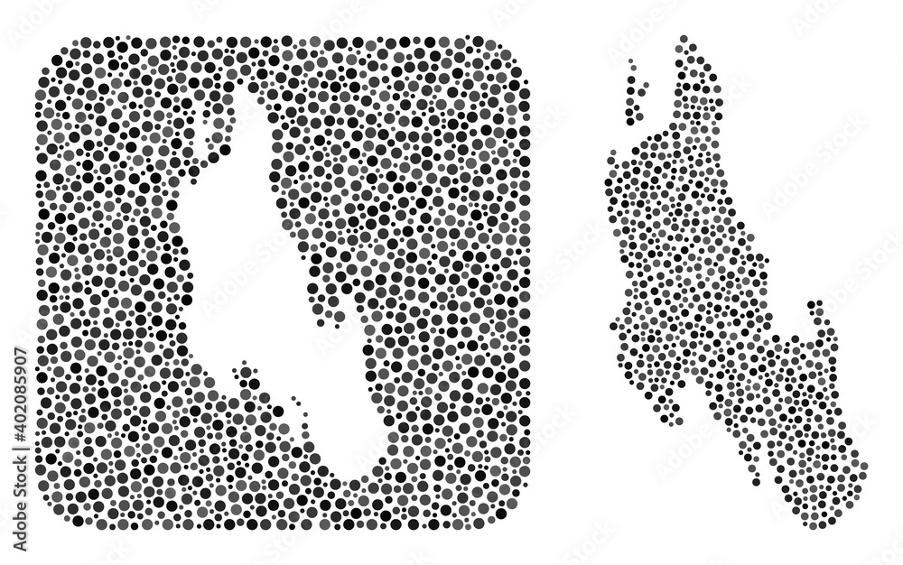 Image vectorielle Stock Map of Zanzibar Island collage created with ...