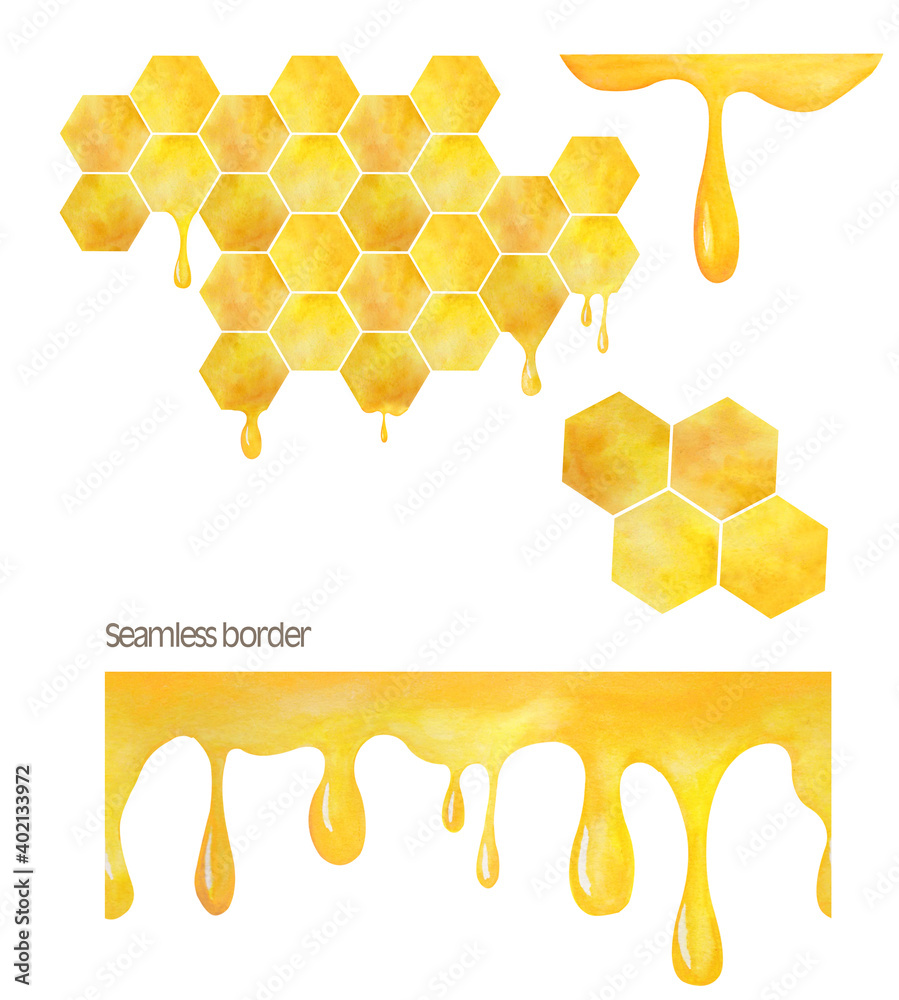 Watercolor bee clipart, digital summer clipart, HAND Painted, Honey ...