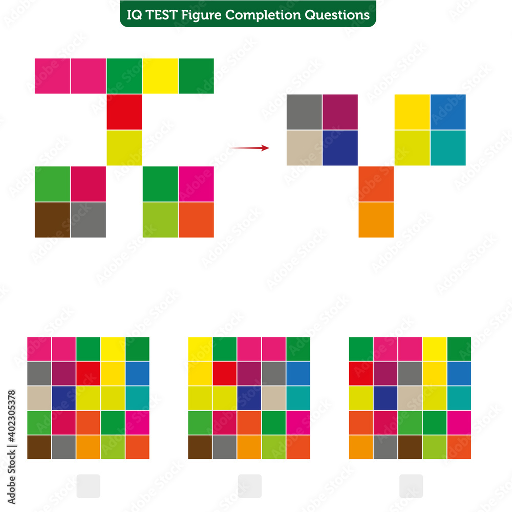 Vector de Stock IQ TEST - Figure Completion Questions, Visual ...