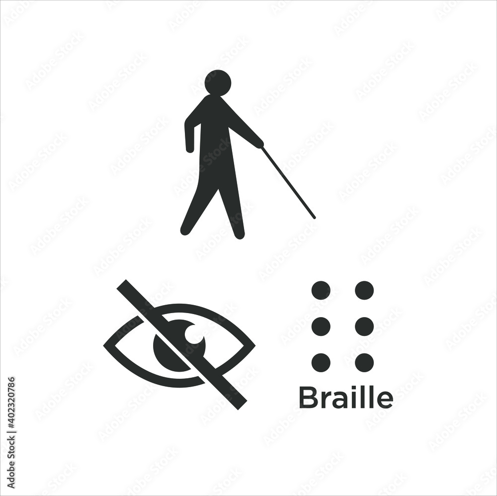 blind symbol collections. disable. vector art. Stock Vector | Adobe Stock