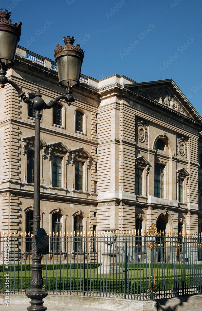 Facade of the Louvre from the side of the Perrault Colonnade. Paris ...