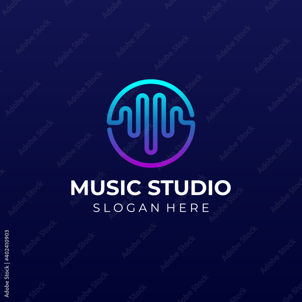 Letter M logo designs concept vector. Sound wave music icon logo ...