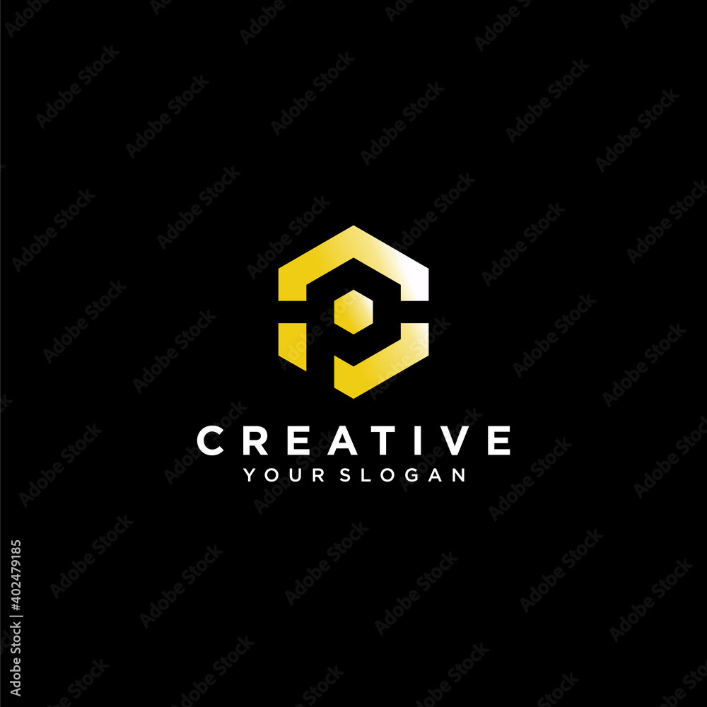 initial letter p and c logo design with modern concept. icons for ...