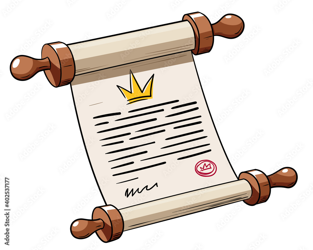 Old Paper Scroll with Royal Decree Stock Vector | Adobe Stock