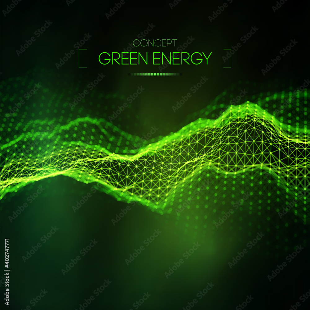 Green Energy Concept Vector Green Technology Background Futuristic