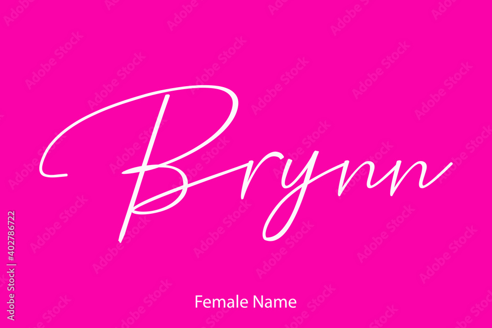 Brynn Woman's Name. Typescript Handwritten Lettering Calligraphy Text ...