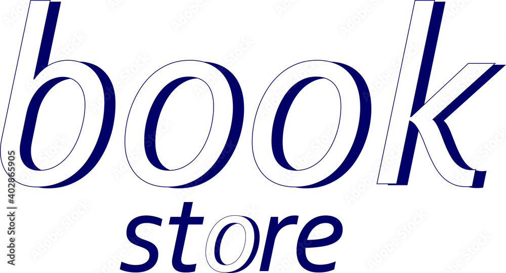 Book Store sign system with 3d embossed design. The font design is more ...