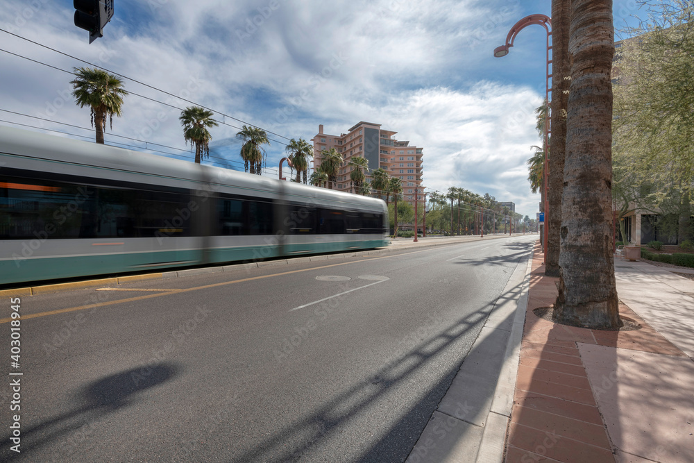 Public transit system in Phoenix, Arizona. Stock Photo | Adobe Stock