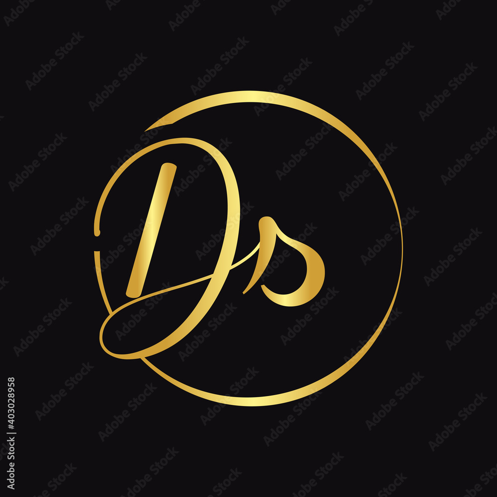 Initial DS Script Letter Type Logo Design With Modern Typography Vector ...