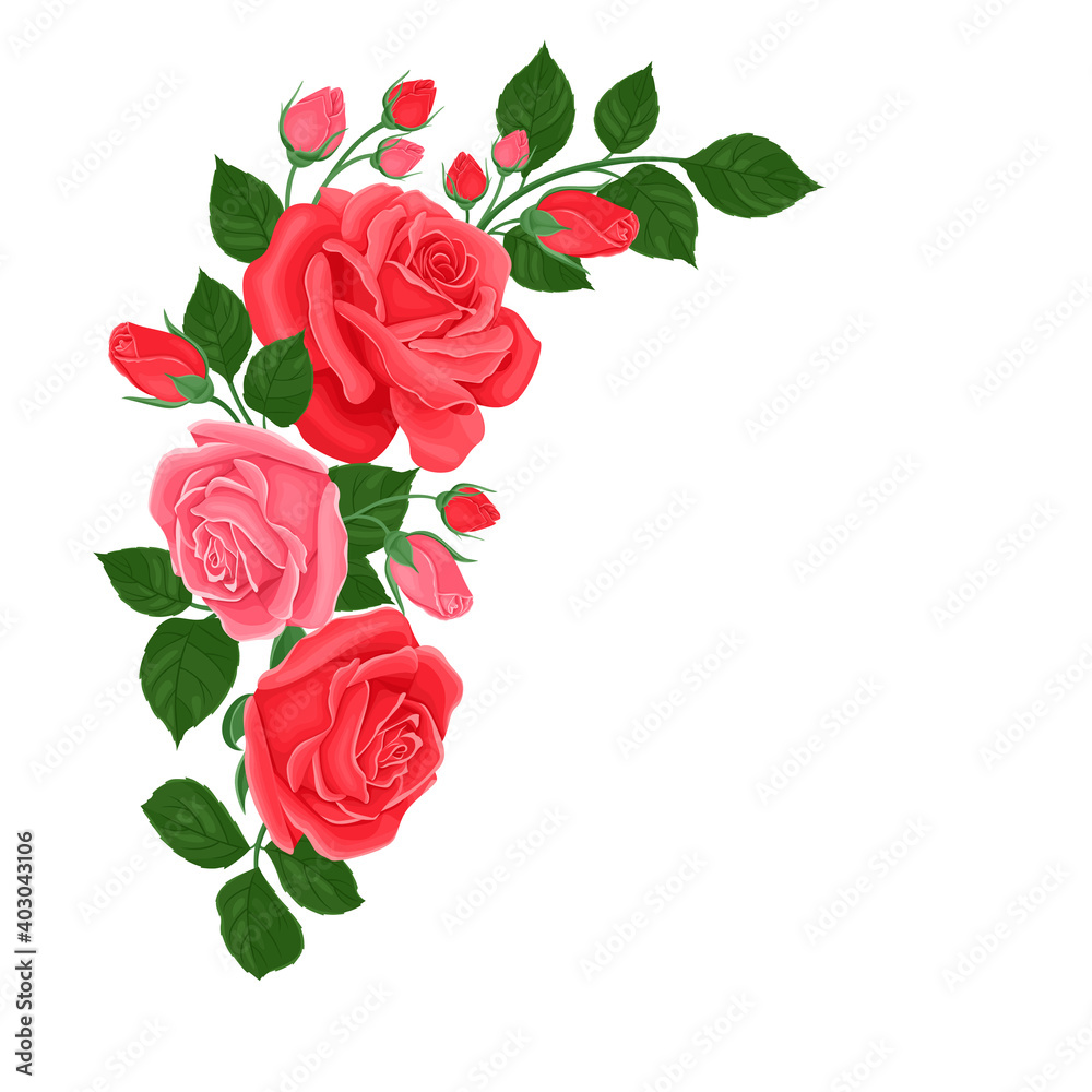 Rose Flower Corner Design