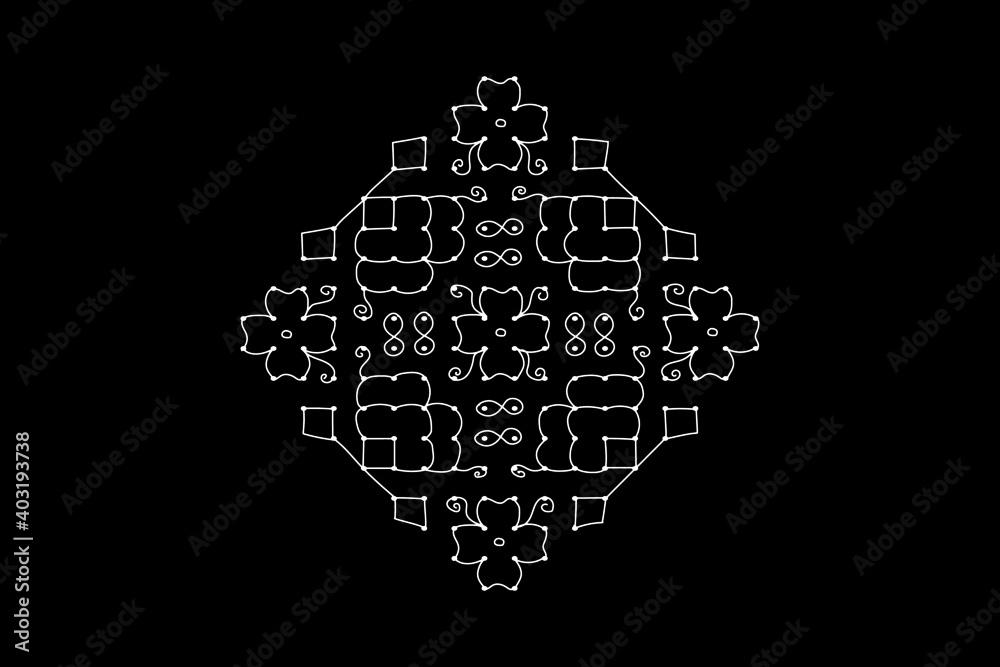Indian traditional and cultural beautiful Rangoli with dots, flower ...