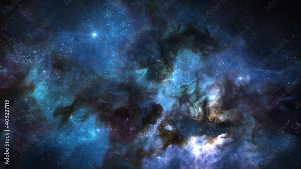 Galaxy Background, with Stars and colorful Nebula Clouds. Outer Space ...