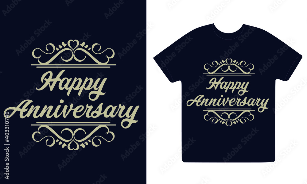 Happy anniversary svg vector printable design Stock Vector | Adobe Stock