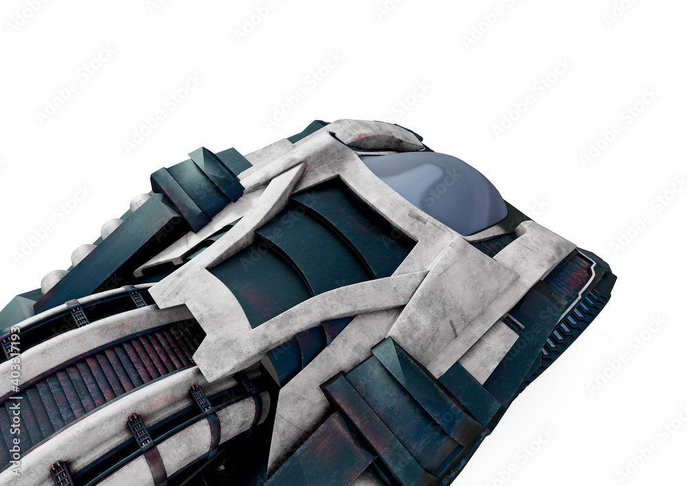 amazing vehicle from mars in white background bird eye view Stock ...