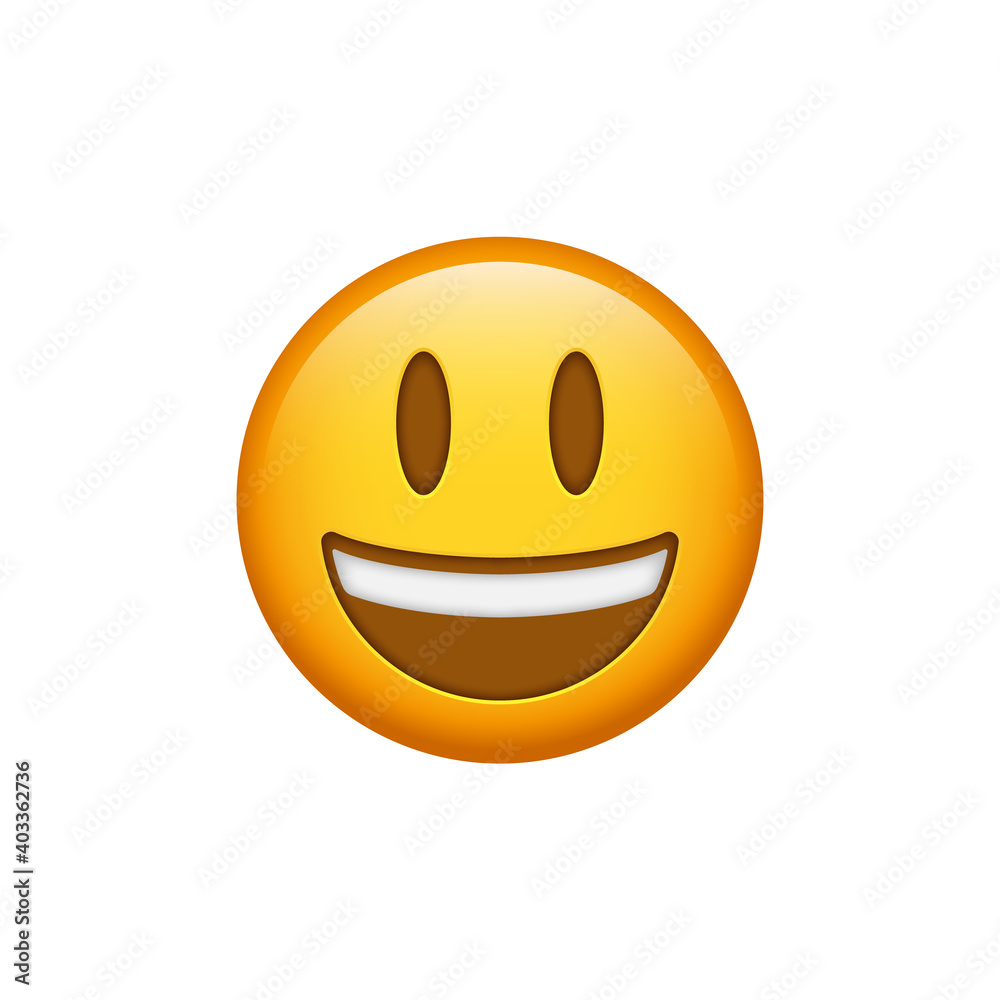 Grinning emoji Face with Big Eyes showing upper teeth, happy Smiley ...