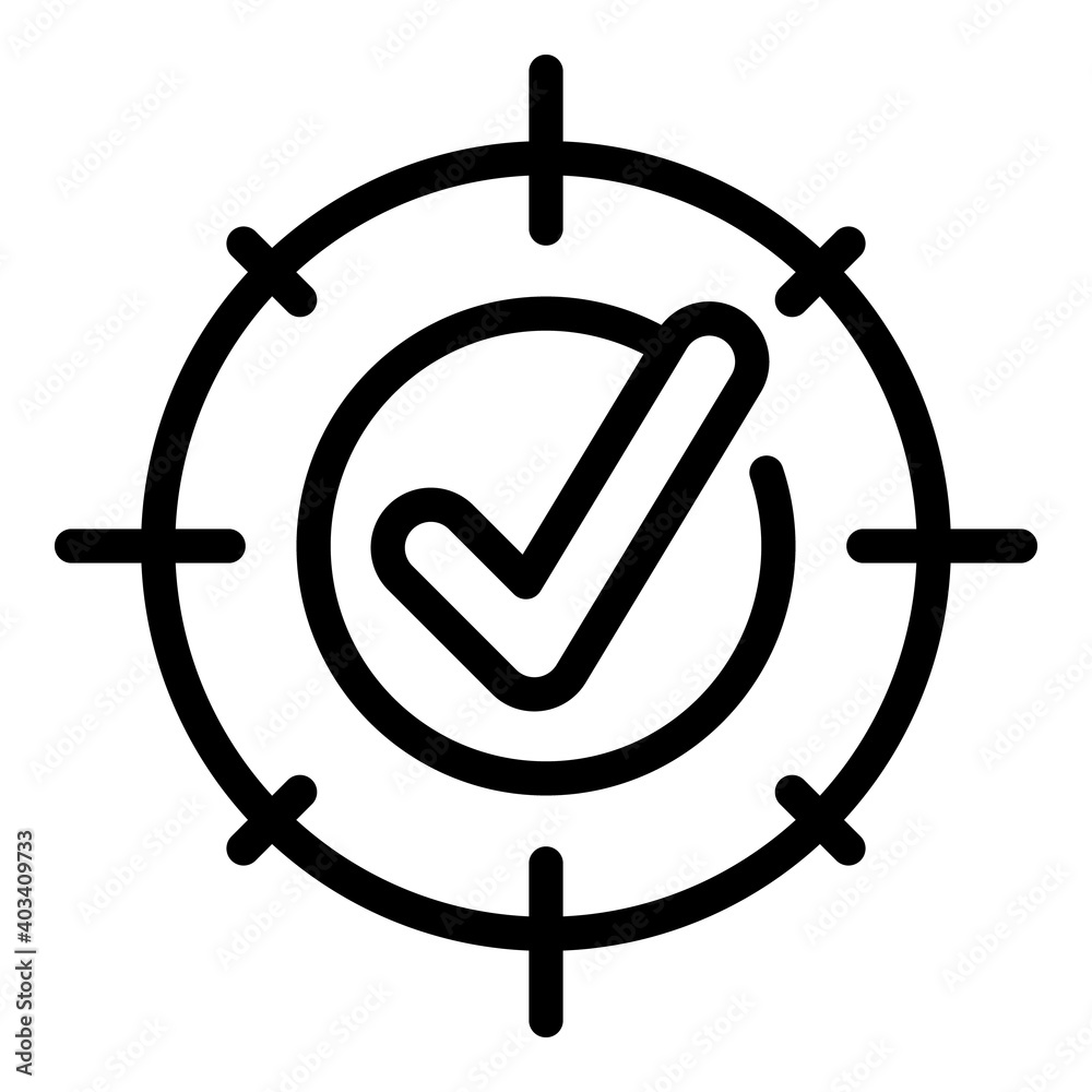 Approved target icon. Outline approved target vector icon for web ...