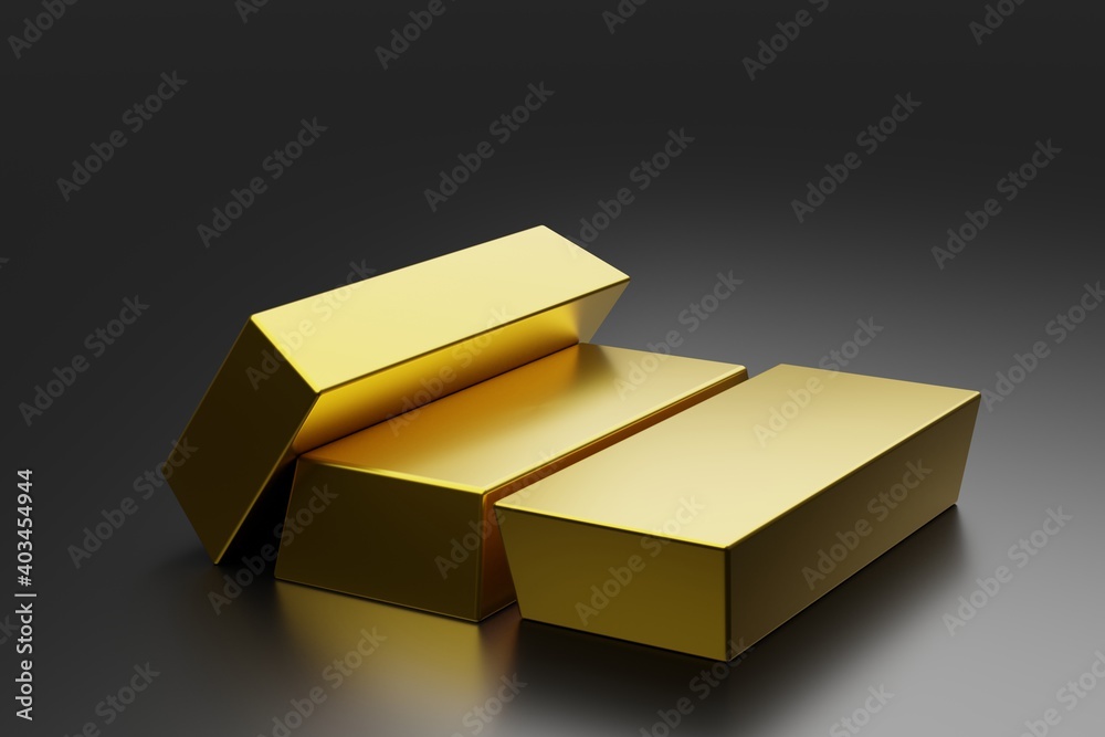 Fine Gold bars with black background,wealthy luxury concept ,3d rendering,illustration Stock ...