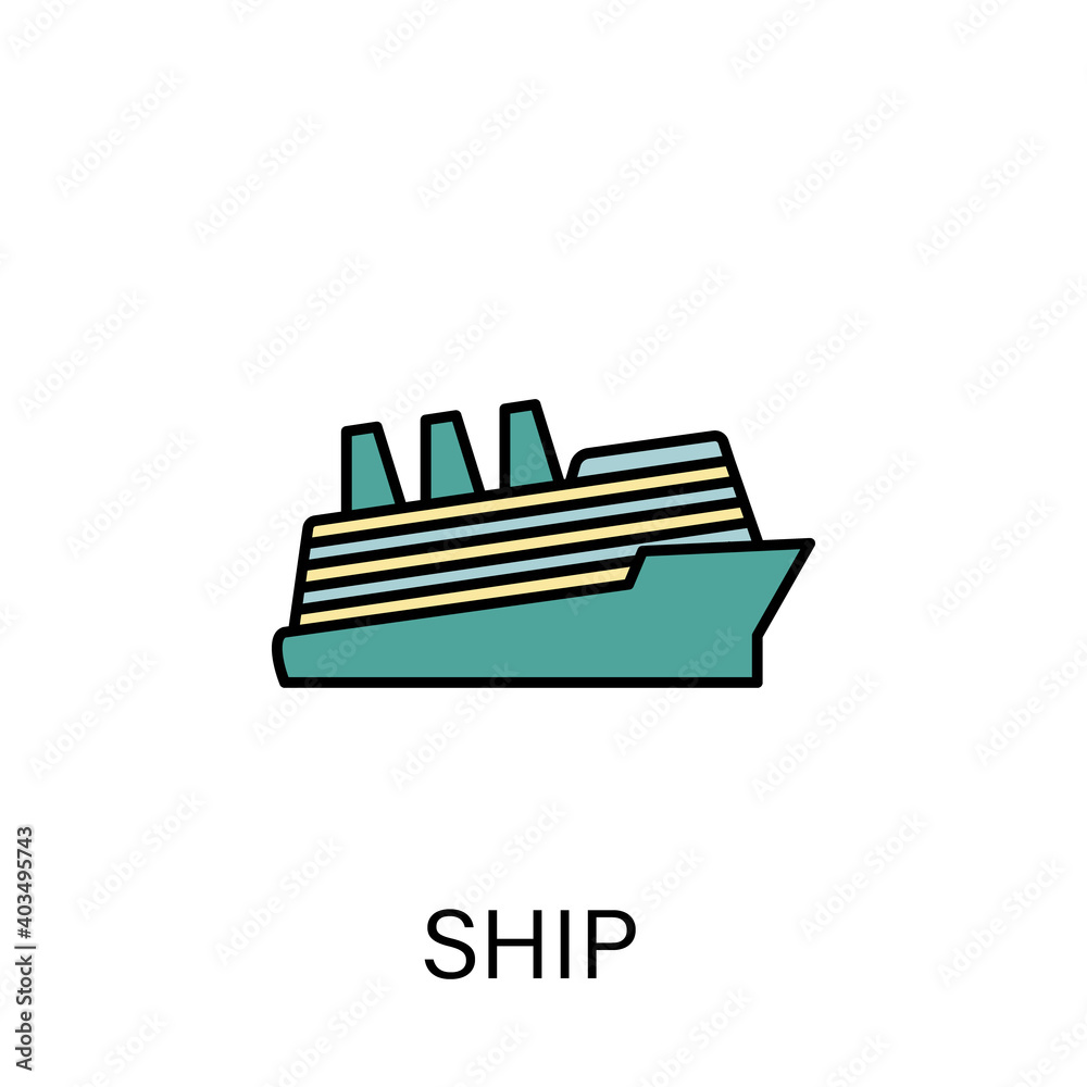 ship sea transport outline icon. Signs and symbols can be used for web ...