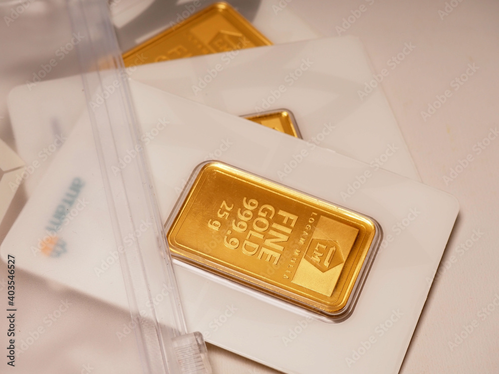 Jakarta, Indonesia, January 7th 2021 : Fine Gold Bar 999 that produced ...