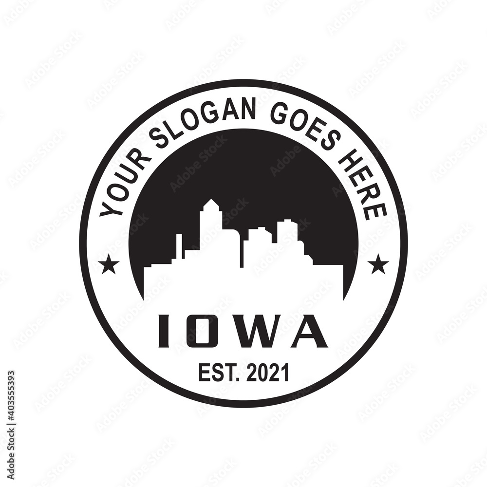 iowa skyline silhouette vector logo Stock Vector | Adobe Stock
