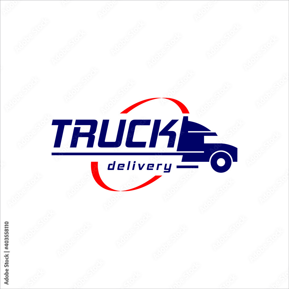 Logo About Shipping and Logistic using a Cargo Truck Stock Vector ...