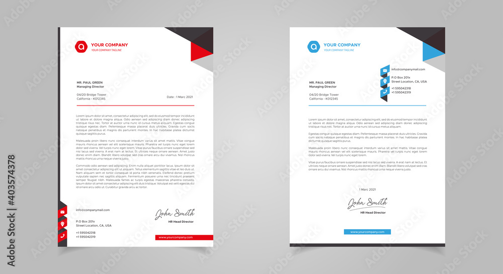 Abstract Letterhead Design Modern Business Letterhead Design Template ...