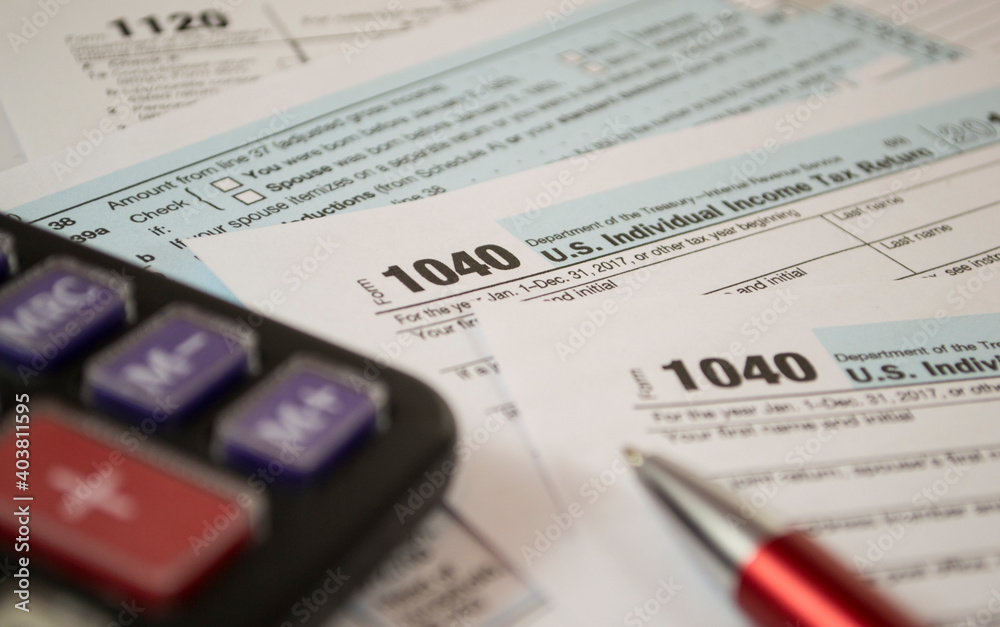 U.S. Individual income tax return. tax form 1040. Tax form business ...