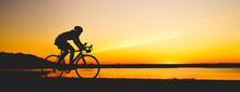 Mountain Bike Rider Sunset Free Stock Photo - Public Domain Pictures