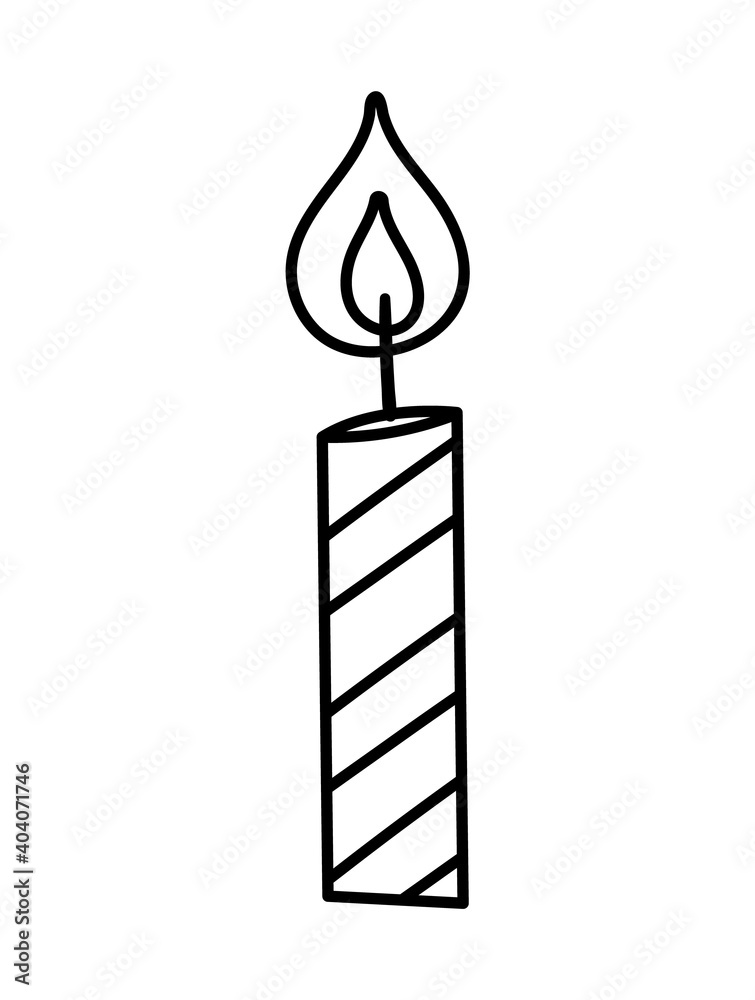 Birthday Candle Outline Clipart