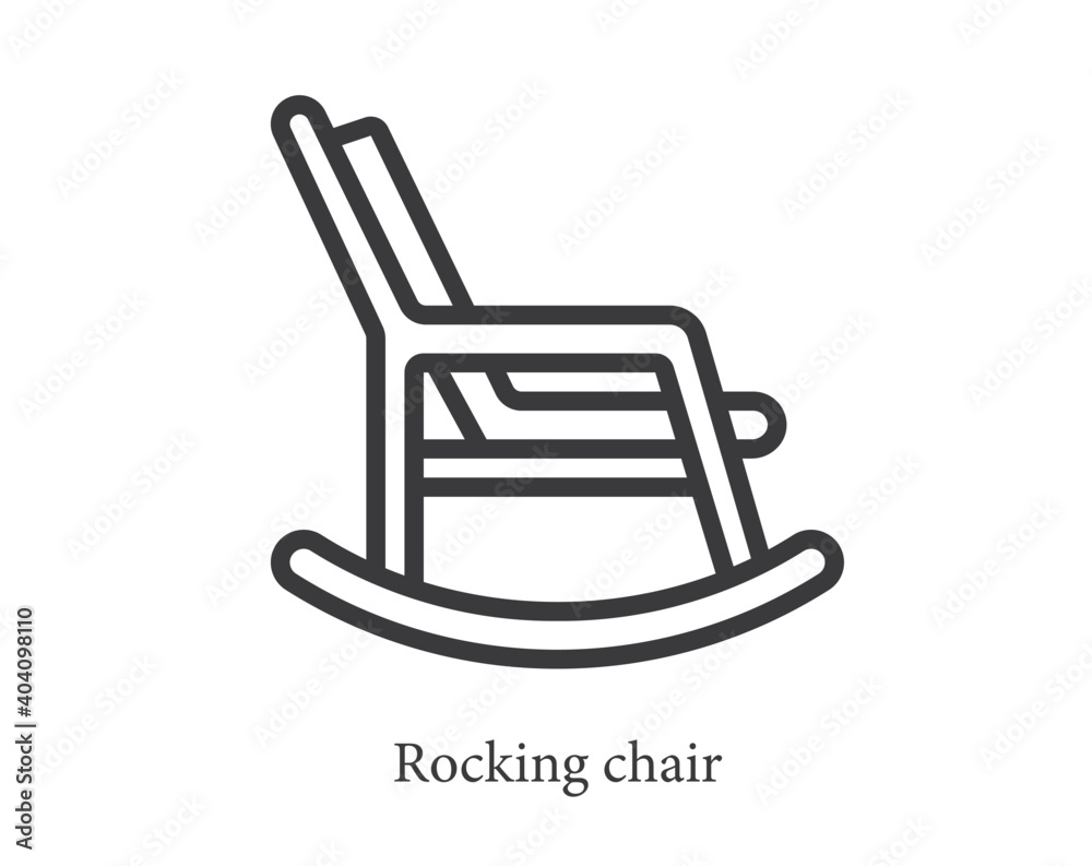 rocking chair vector icon. Editable stroke. Symbol in Line Art Style ...