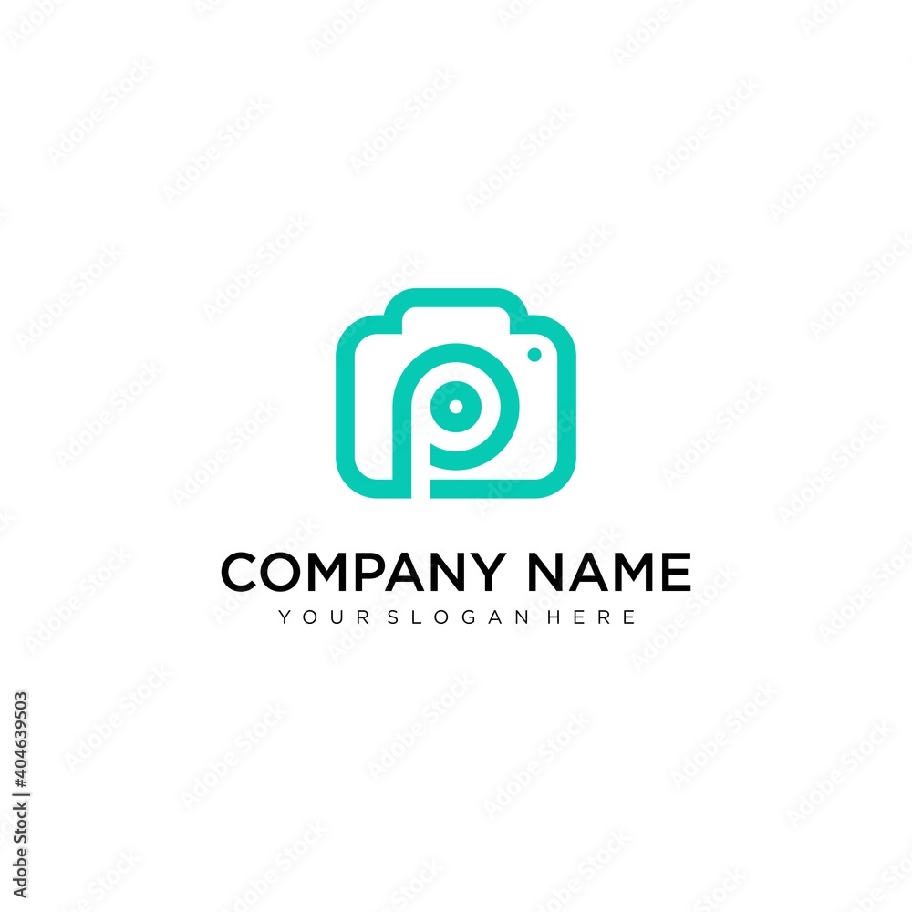 LETTER P PHOTOGRAPHY CAMERA LOGO Stock Vector | Adobe Stock