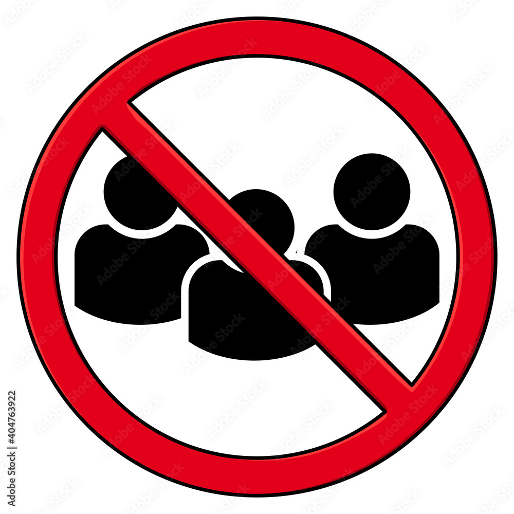 No people vector icon. Forbidden sign due coronavirus restrictions ...