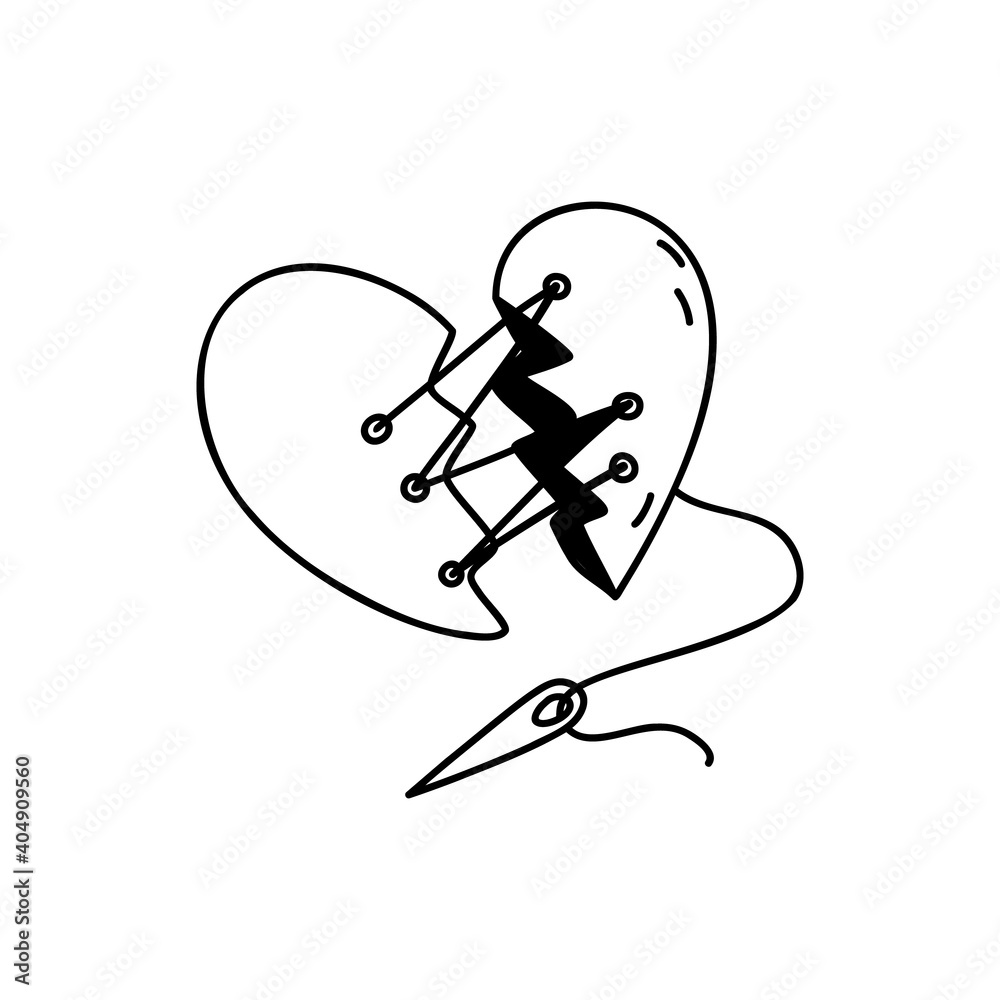 wounded heart drawing