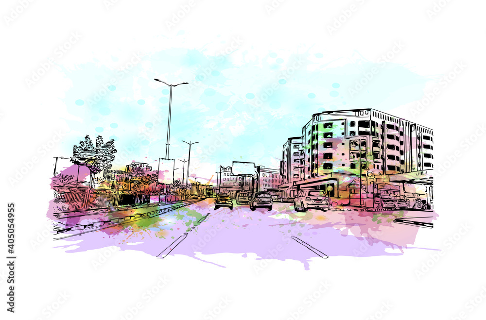 Building view with landmark of Dammam is the city in Saudi Arabia ...