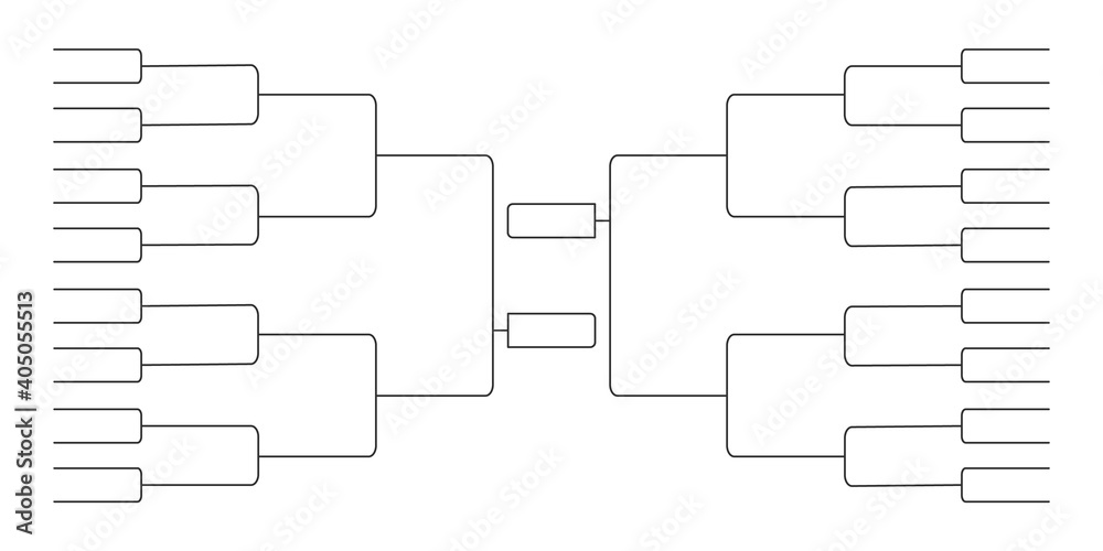 32 team tournament bracket championship template flat style design ...