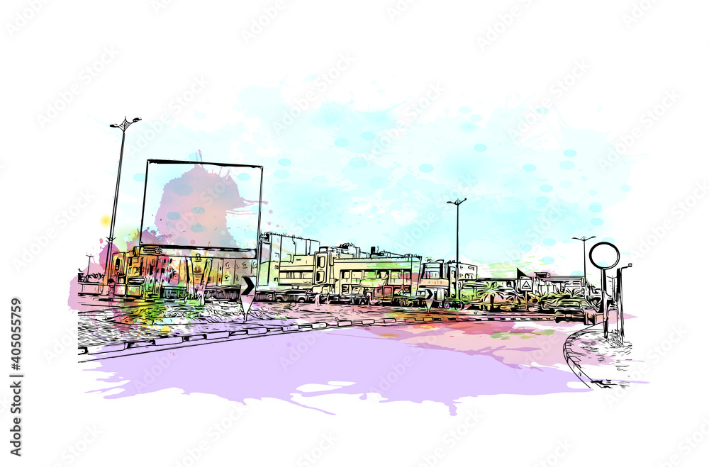 Building view with landmark of Dammam is the city in Saudi Arabia ...