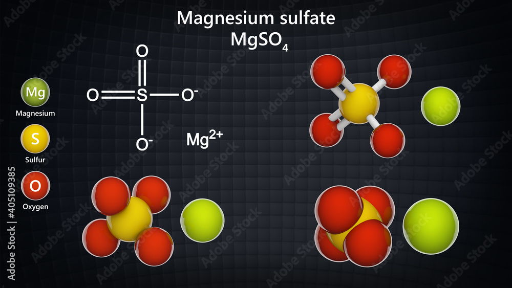 Magnesium sulfate, formula MgSO4 or MgO4S. It is often encountered as ...