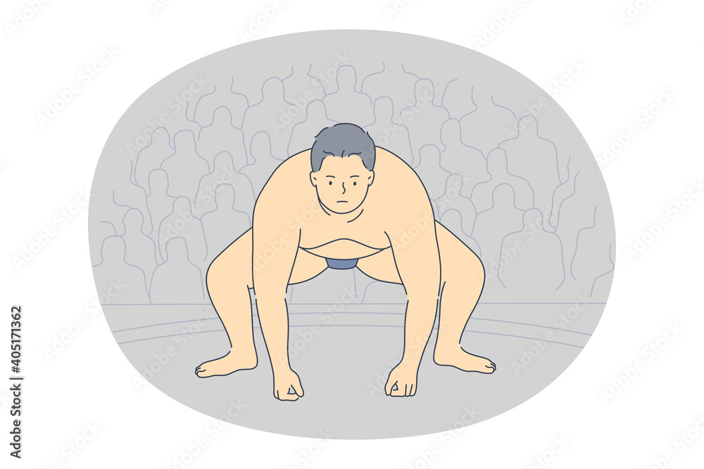 Image vectorielle Stock Sumo and Japanese traditional fighting concept ...