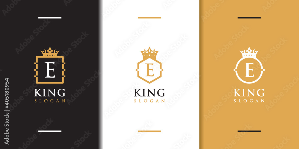 Letter e crown logo collection Stock Vector | Adobe Stock