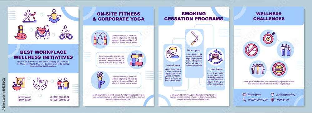 Best workplace wellness initiatives brochure template. Health programs ...