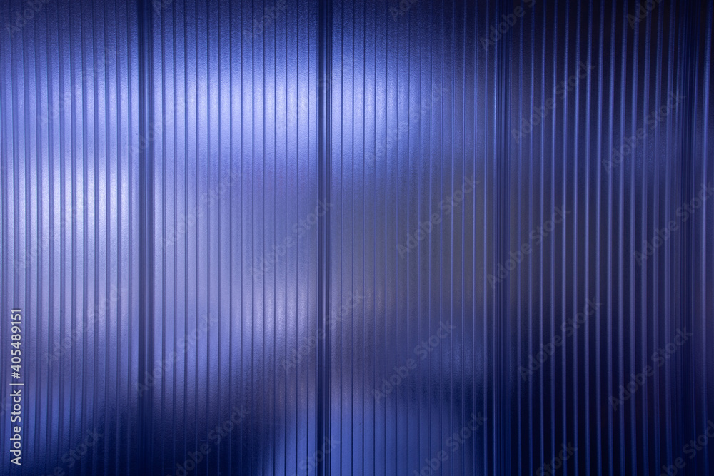 some segments of a transparent office room divider, blue transparent ...