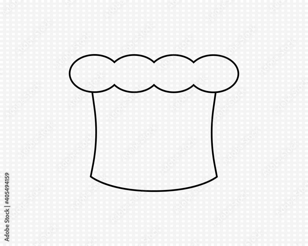 Chef hat on transparent background. Outline vector illustrator. Stock ...