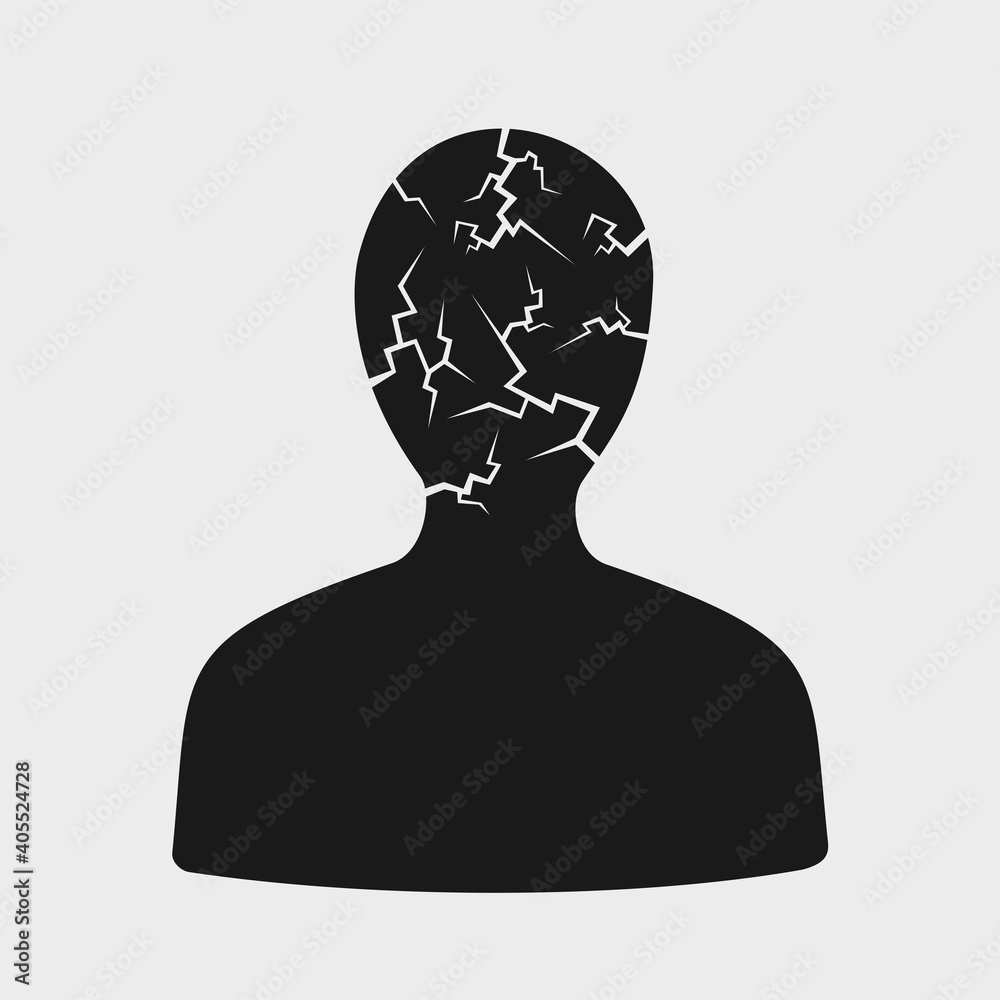 Vector de Stock Personality disintegration and mental breakdown - head ...