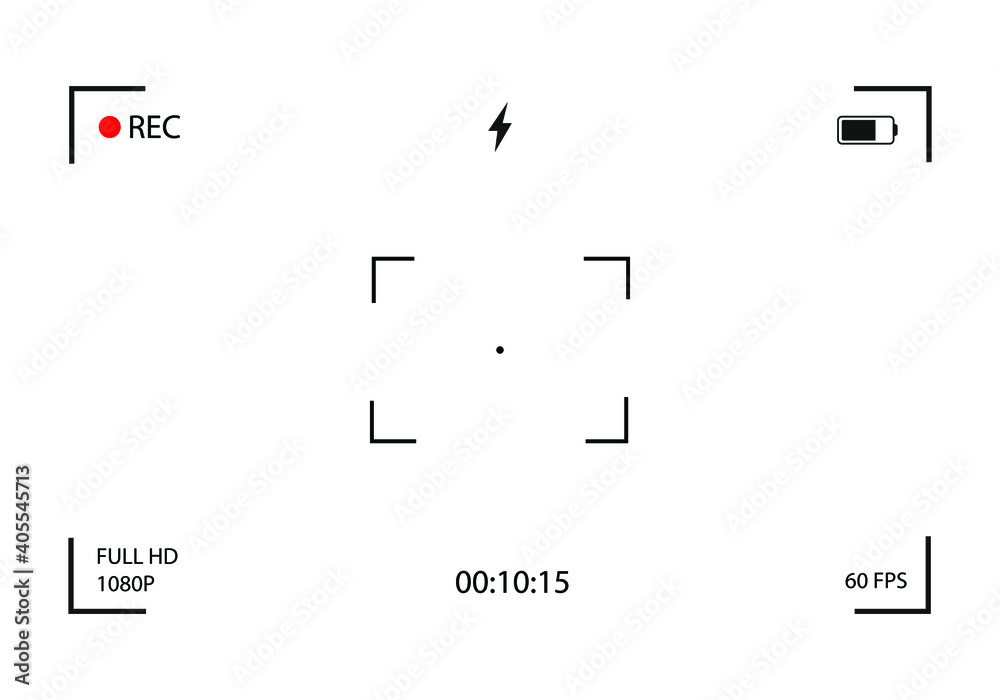 Digital camera video interface.Camera rec viewfinder with digital focus ...