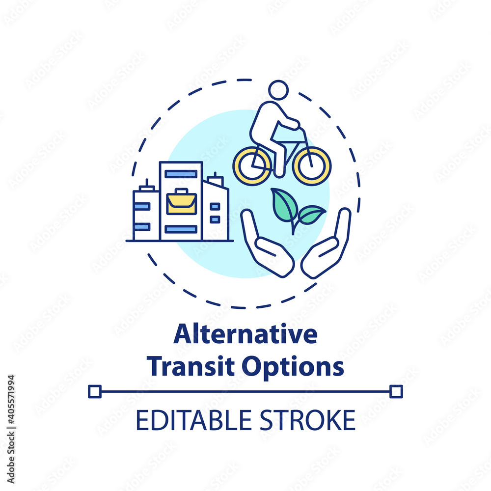 Vetor Alternative transit options concept icon. Workplace wellness idea ...