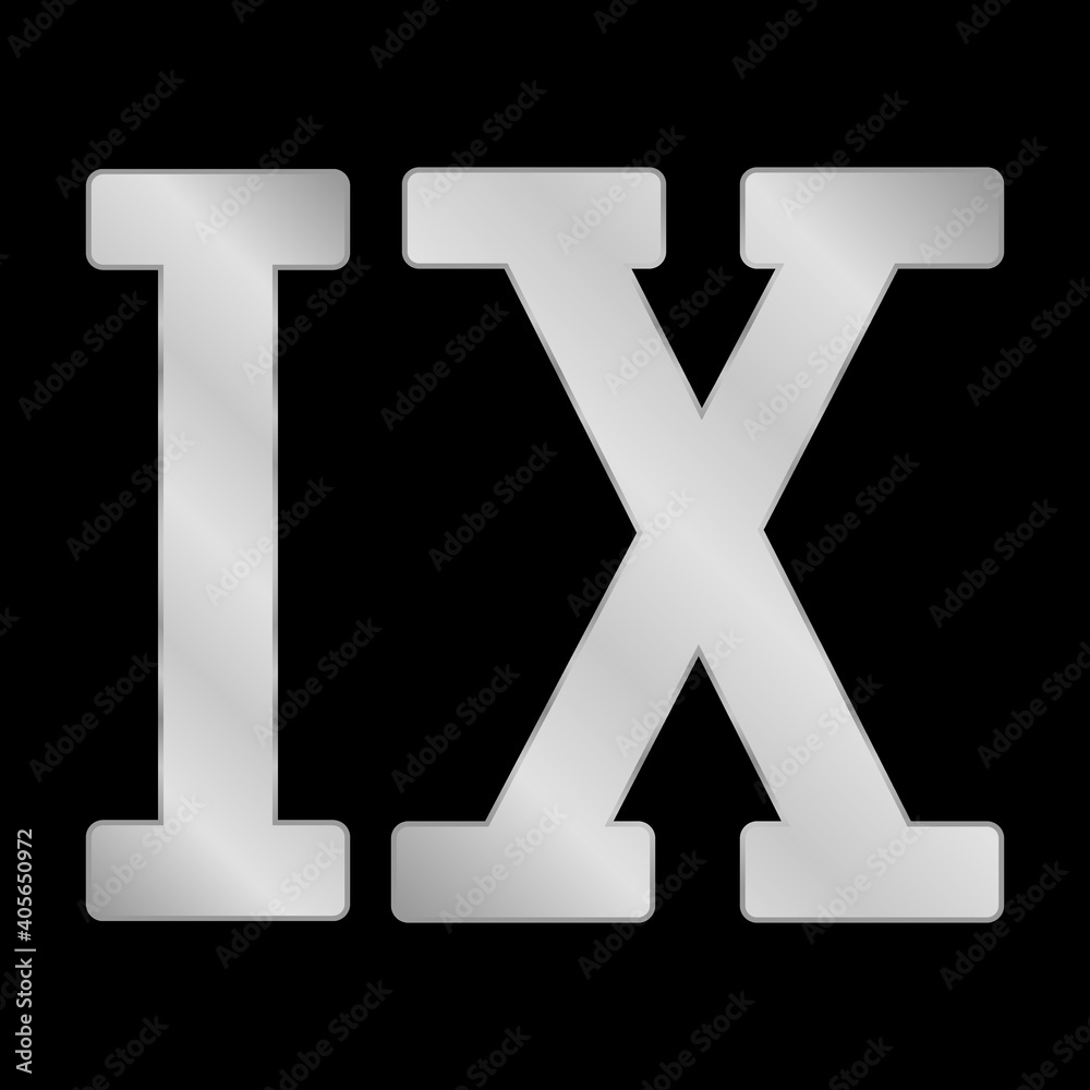 Roman numeral nine. Stock Vector | Adobe Stock