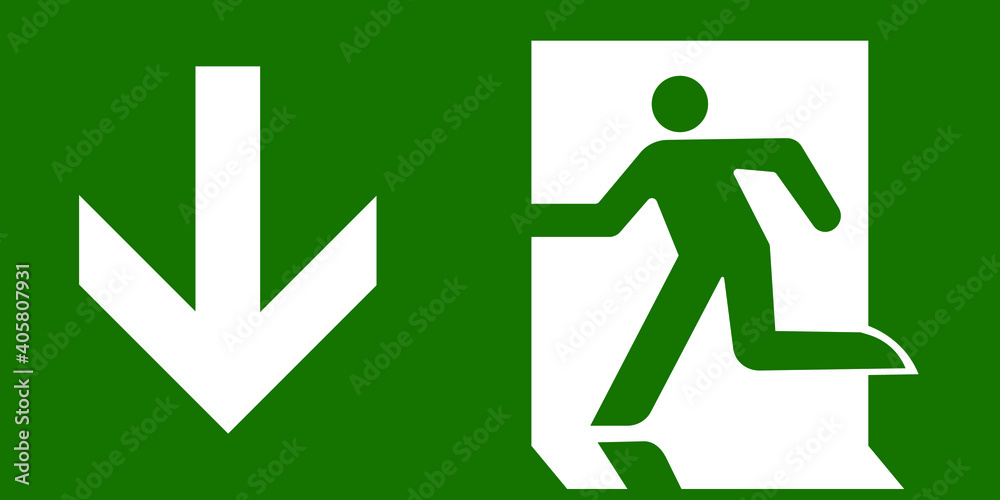Emergency exit sign symbol green vector Stock Vector | Adobe Stock