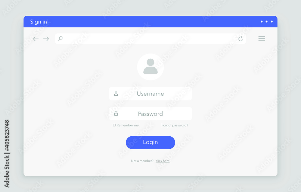 Modern Login and Sign up page design concept. Username and password ...